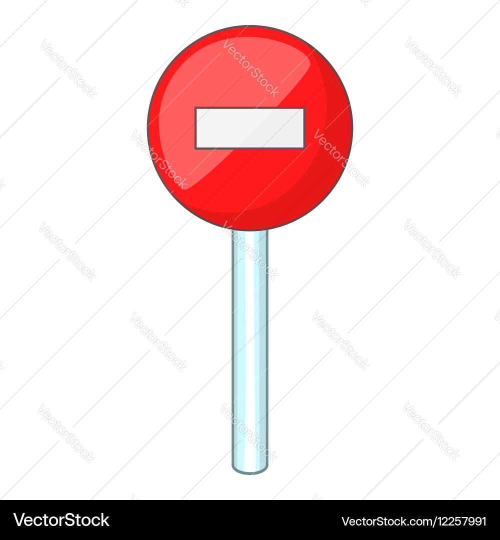 No entry traffic icon cartoon style Royalty Free Vector