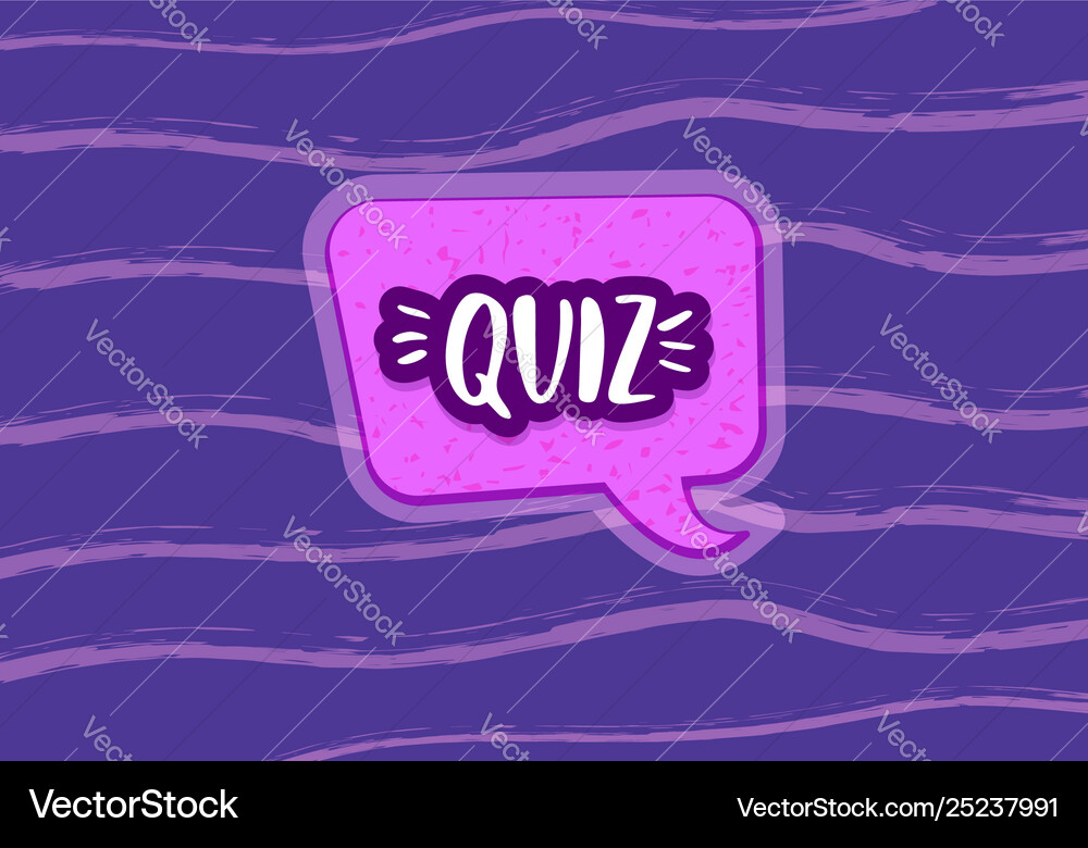 Quiz handwritten lettering card Royalty Free Vector Image