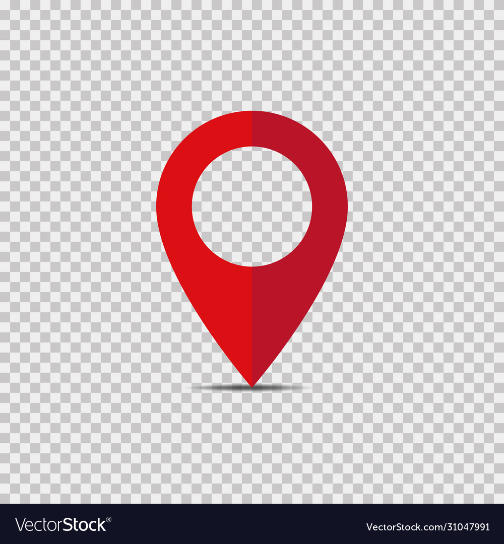 Red pointer isolated location element Royalty Free Vector