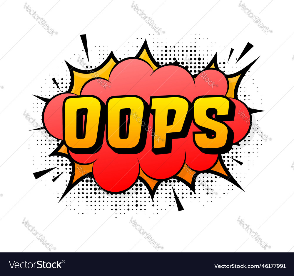 Speech bubble for comic text oops cartoon comic Vector Image