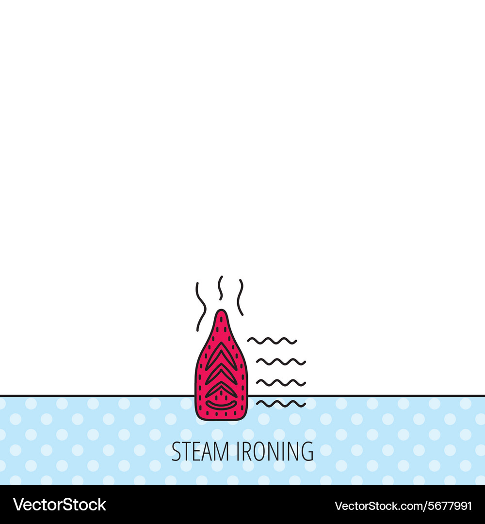 Steam ironing icon iron housework tool sign Vector Image