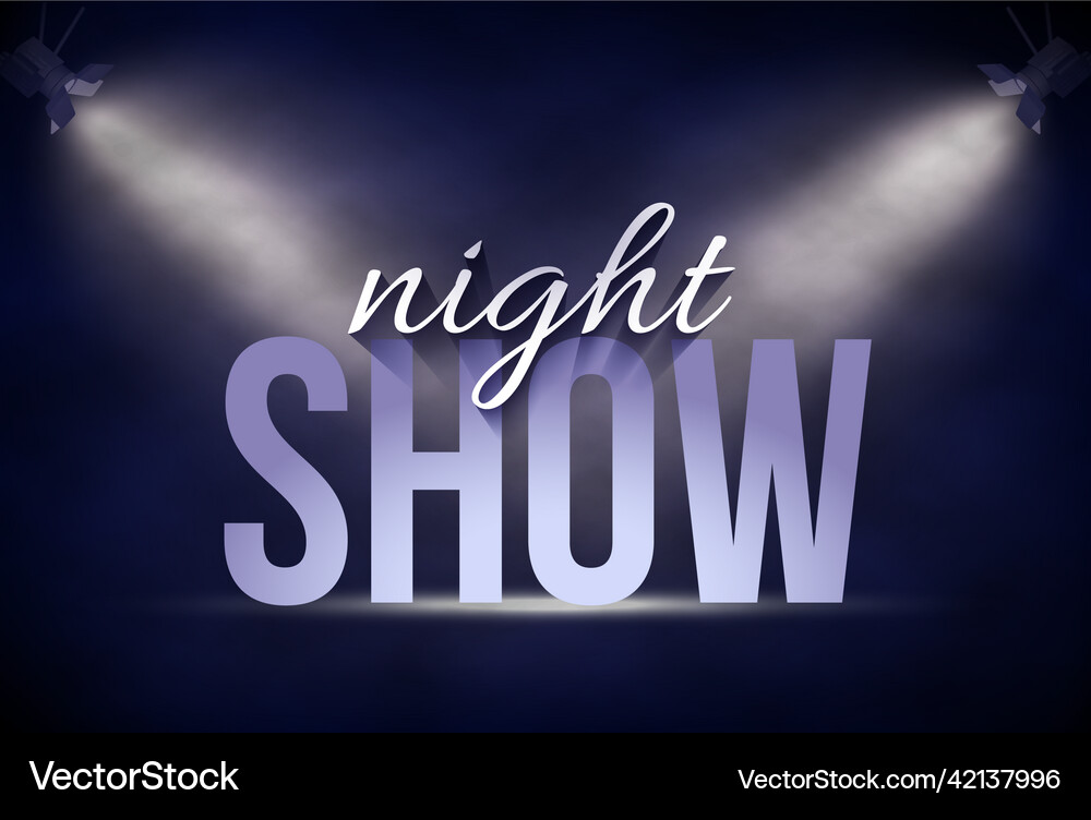 Announcement banner template night show Royalty Free Vector