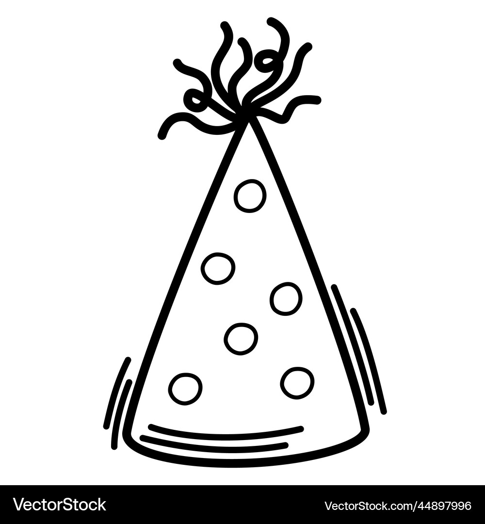 Birthday hat line art symbol for web printing Vector Image