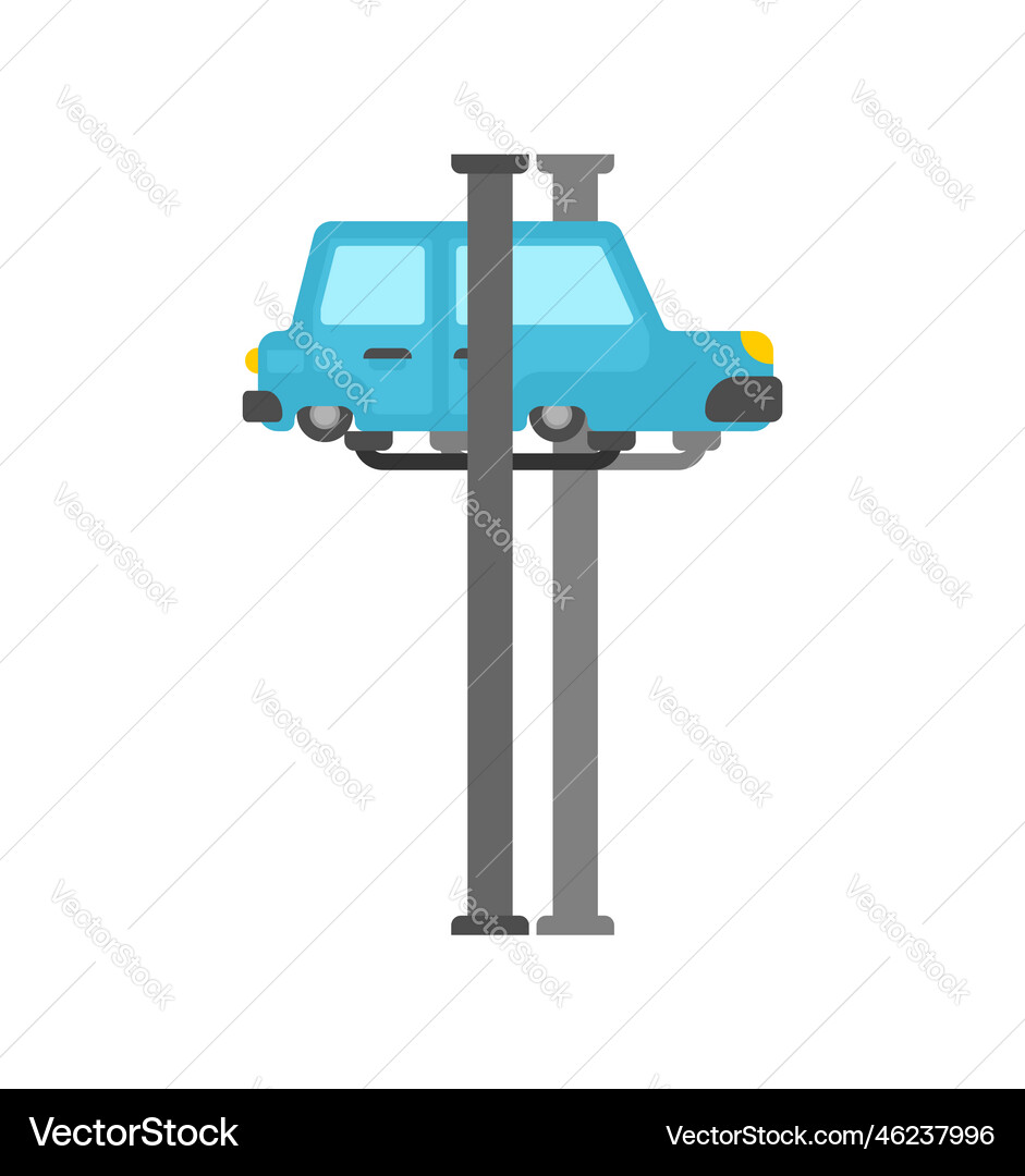 Car on lift auto repair Royalty Free Vector Image