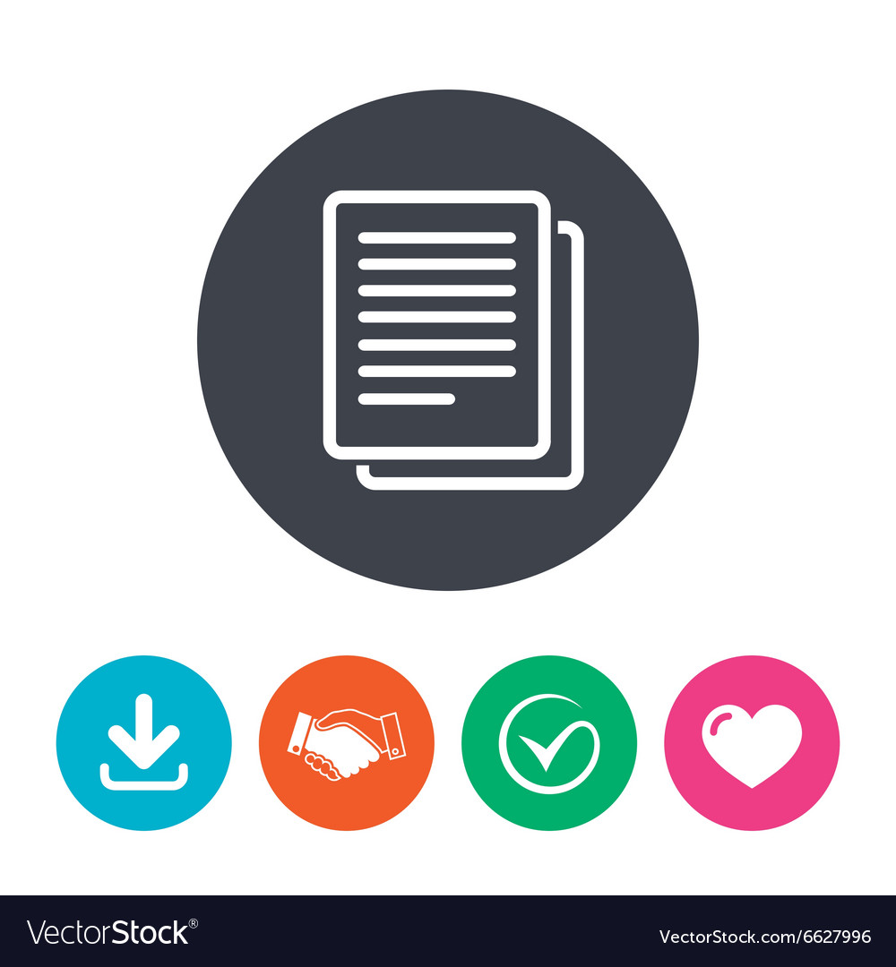 Copy file sign icon duplicate document symbol Vector Image