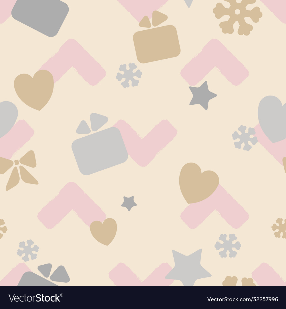 Cute christmas texture seamless pattern in pastel Vector Image