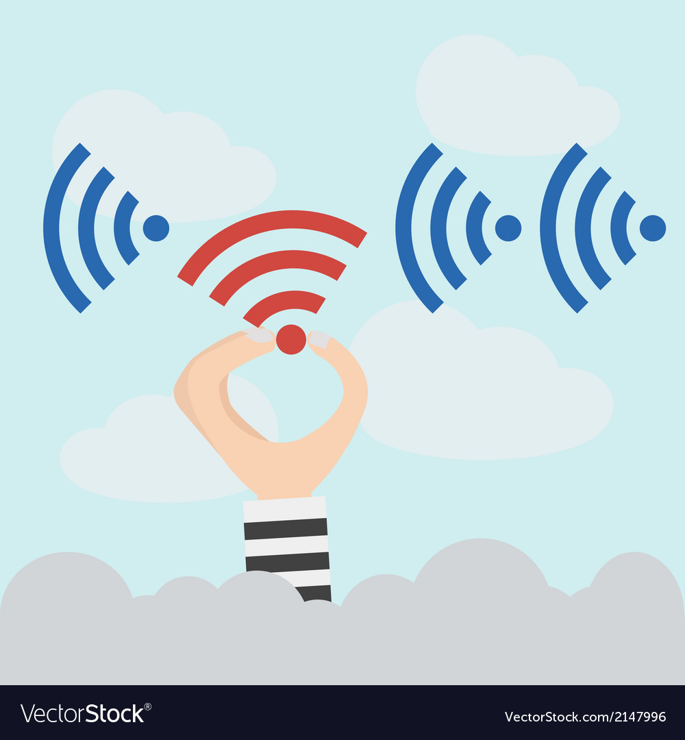 Intellectual property and wireless hacker Vector Image