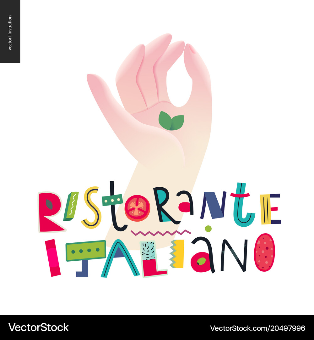 Italian restaurant set Royalty Free Vector Image