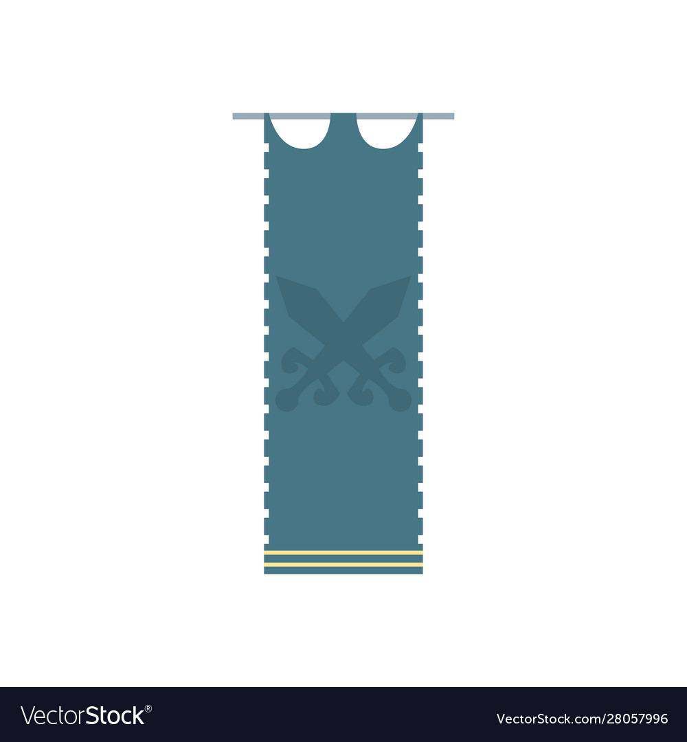 Medieval hanging pennant with swords flat style Vector Image