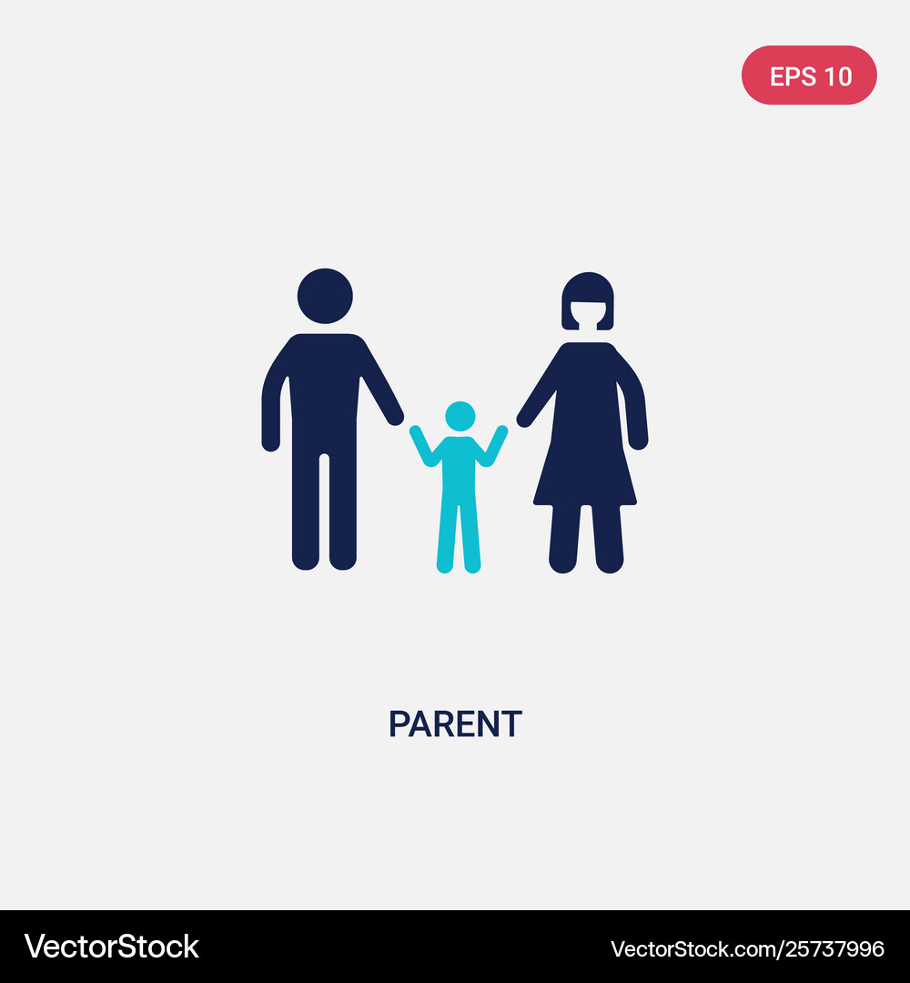 Parent Family Icon - Blue & White Royalty Free Vector