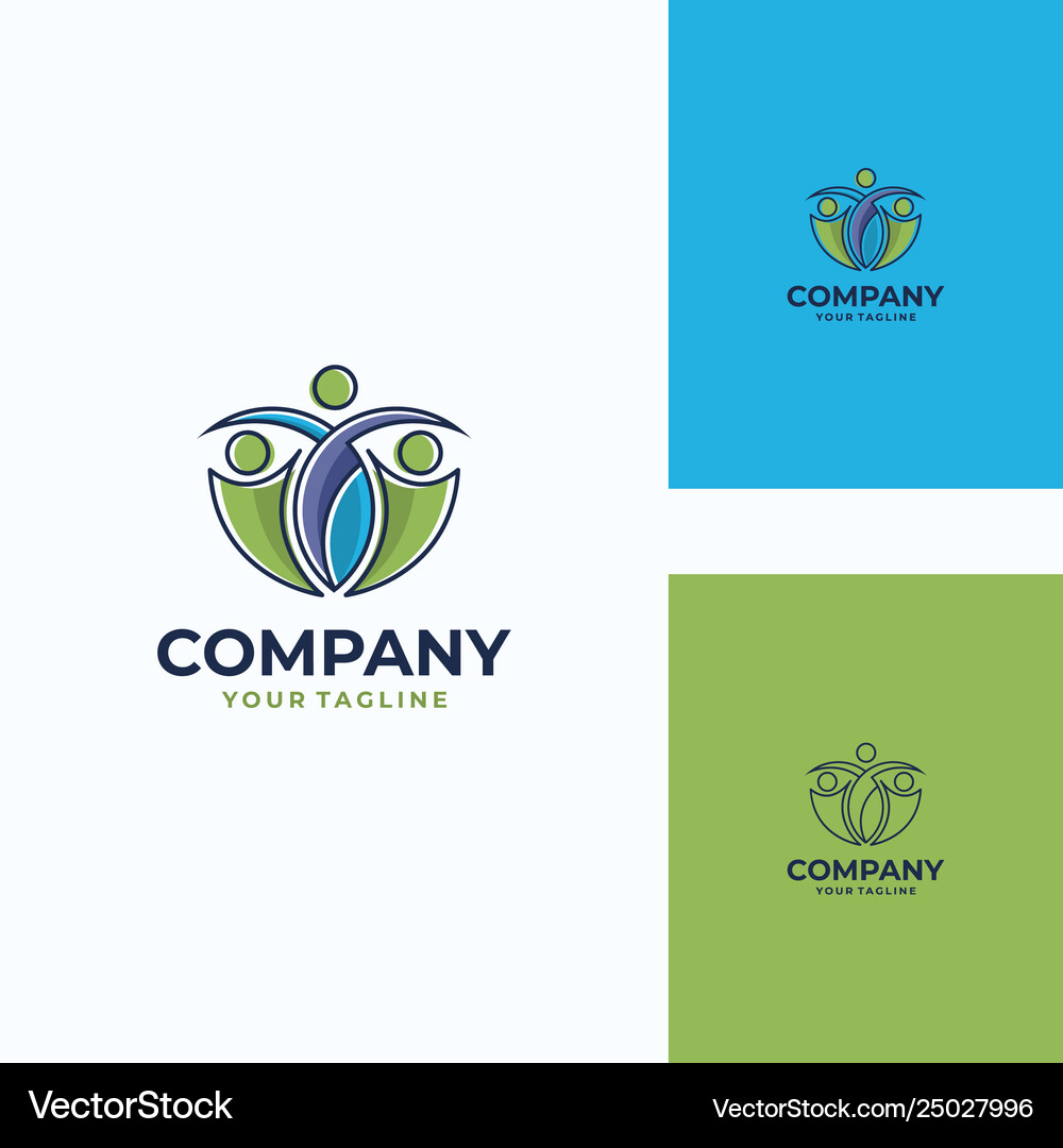 Pleasant human logo template Royalty Free Vector Image