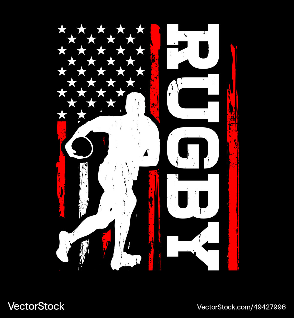 Rugby player coach t-shirt design Royalty Free Vector Image