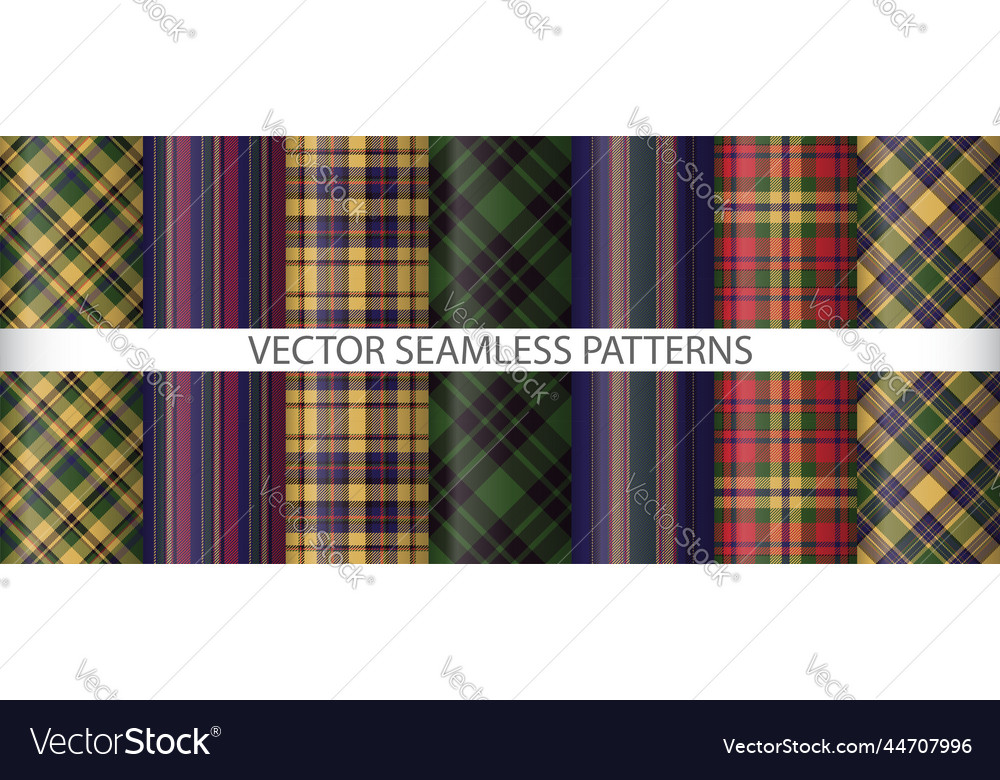 Set pattern background check textile texture Vector Image