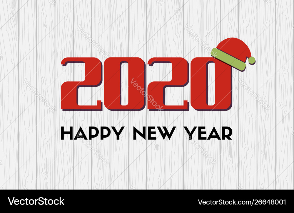 2020 happy new year greeting card Royalty Free Vector Image