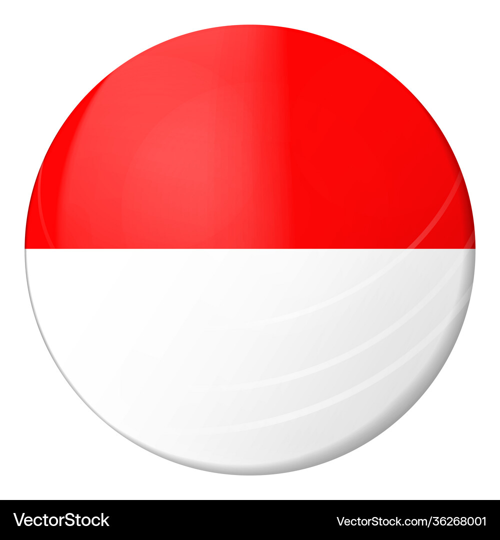 Glass light ball with flag indonesia round Vector Image