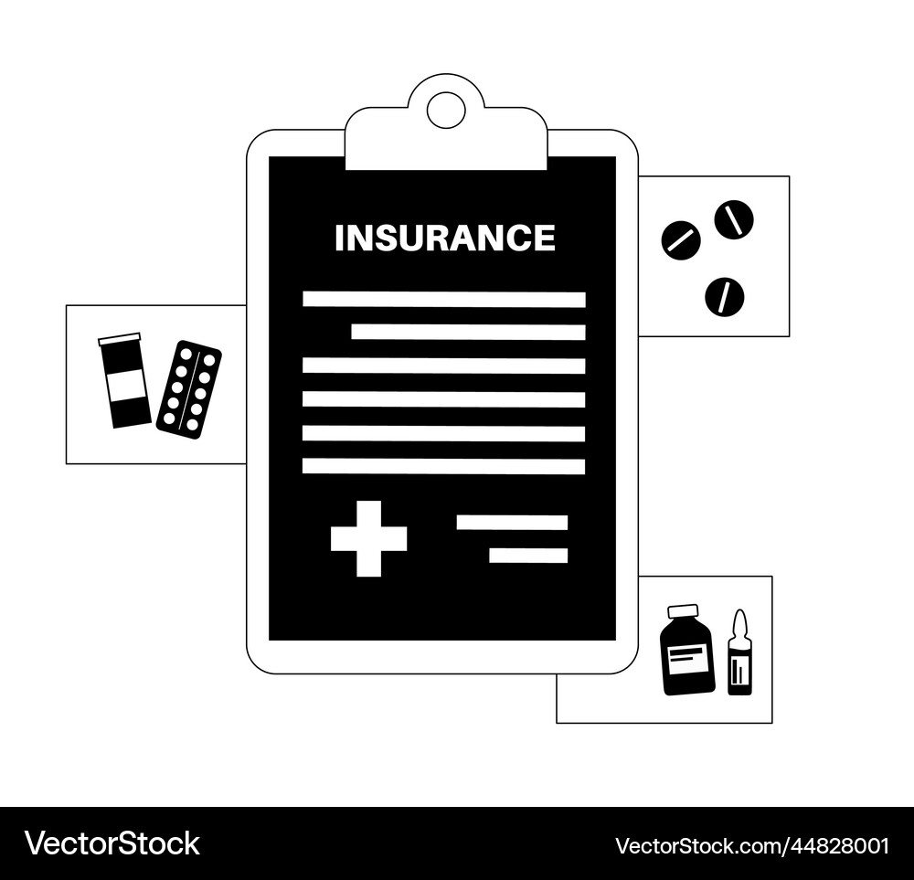 Health insurance form Royalty Free Vector Image