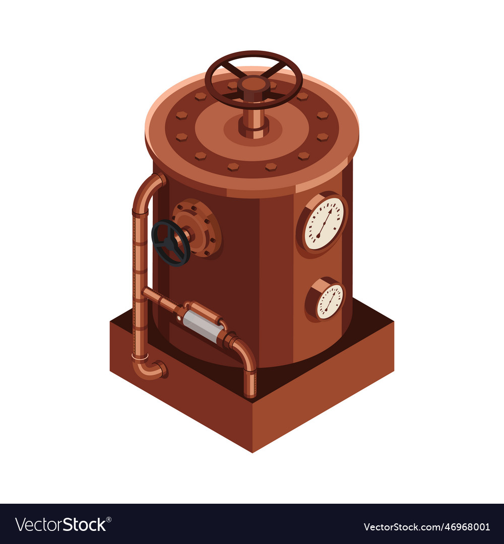 Isometric steampunk machinery Royalty Free Vector Image