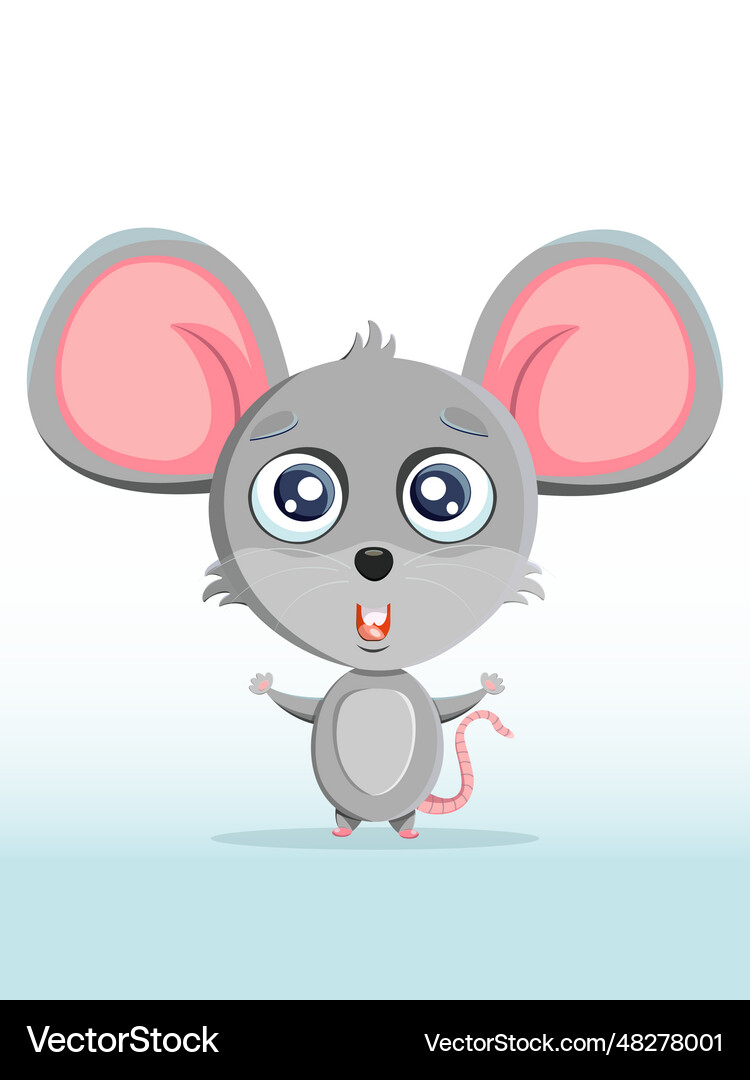 Of a cute cartoon little mouse Royalty Free Vector Image