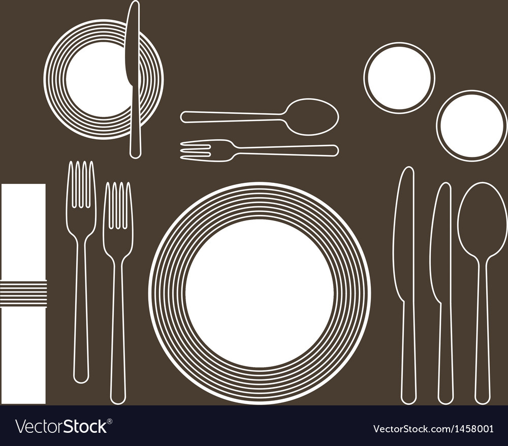 Place setting Royalty Free Vector Image - VectorStock