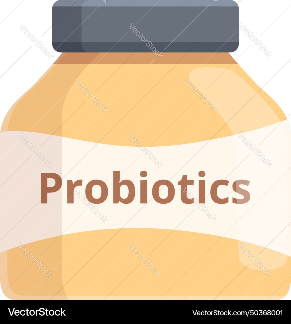 Probiotics jar icon cartoon dietary Royalty Free Vector