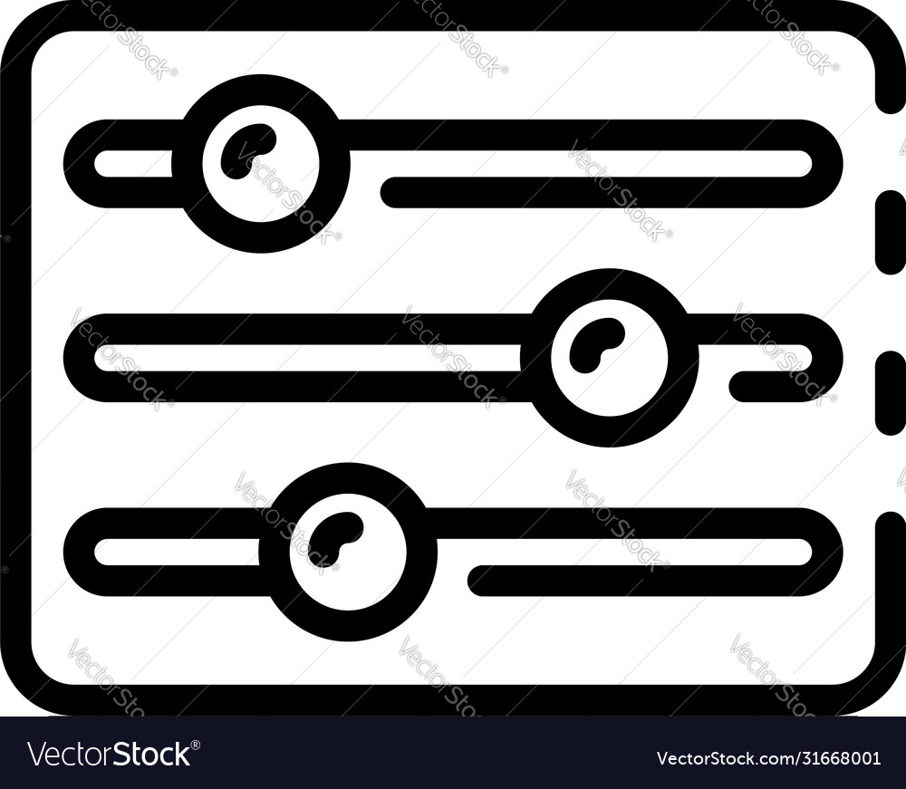 Radio equalizer icon outline style Royalty Free Vector Image