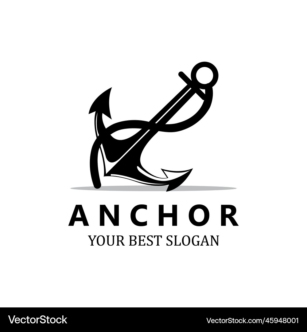Ship anchor logo icon port retro design Royalty Free Vector