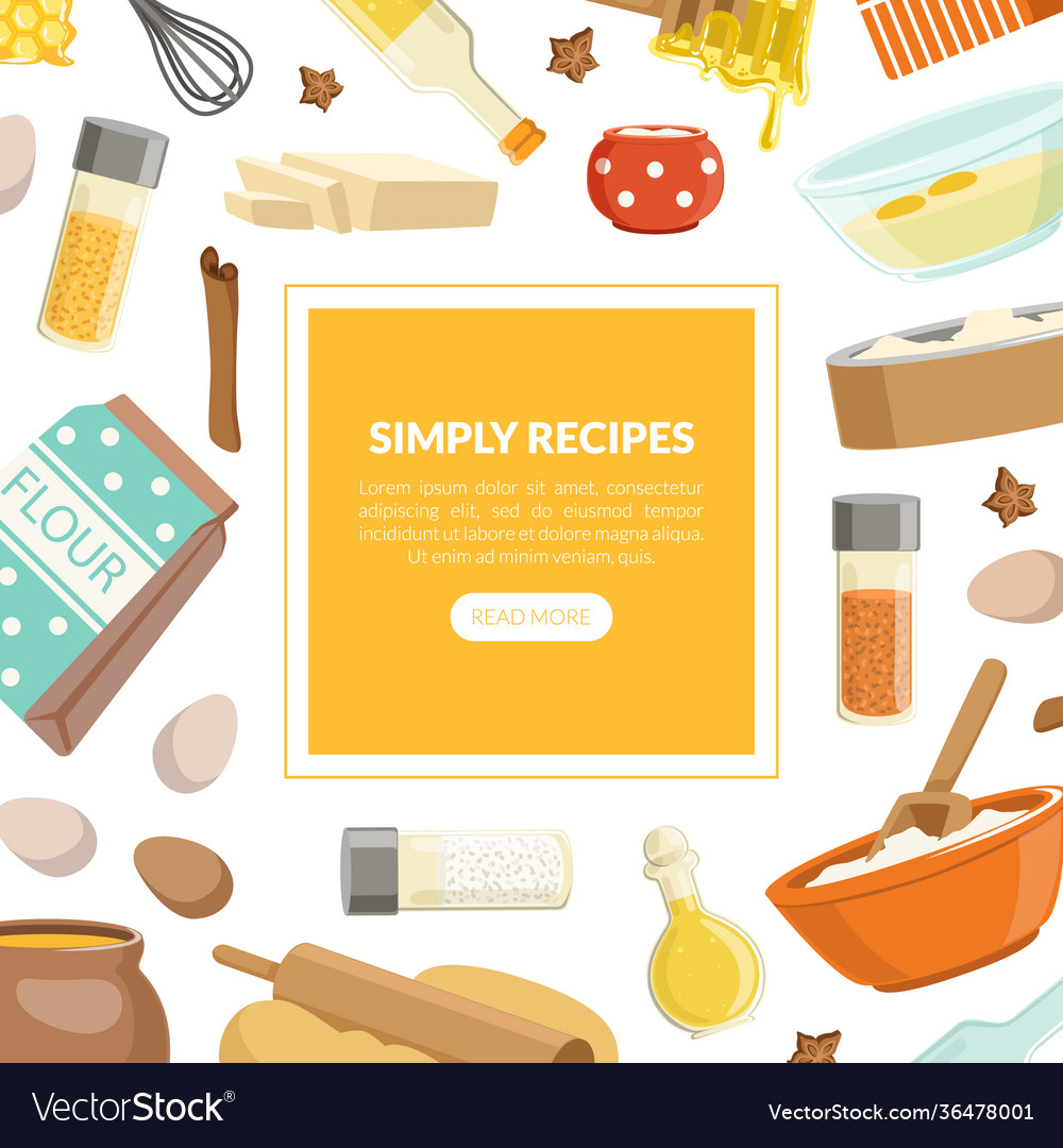 Simply recipes landing page template culinary Vector Image