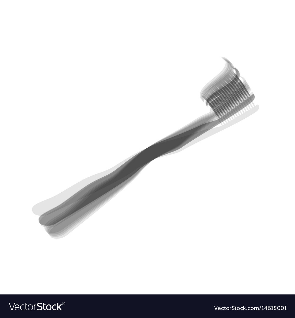 Toothbrush with applied toothpaste portion Vector Image