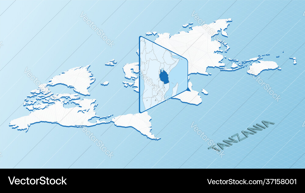 World map in isometric style with detailed map Vector Image
