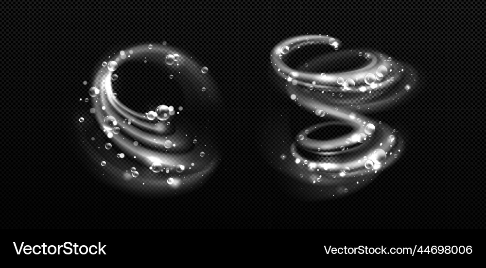 Abstract white swirl with bubbles png Royalty Free Vector