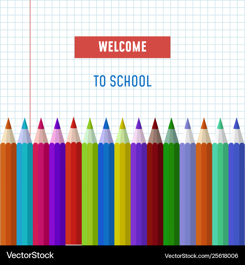 Back to school text logo with pencils Royalty Free Vector