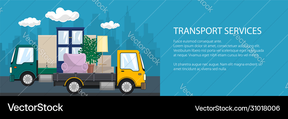 Banner road transport and logistics Royalty Free Vector
