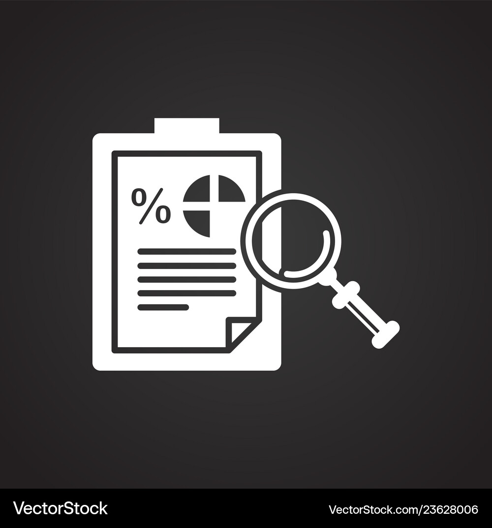 Data analysys icon on black background for graphic