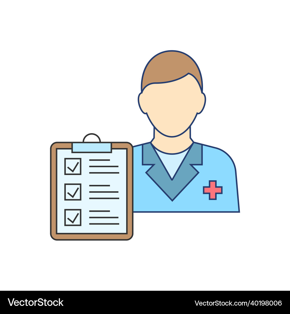 Doctor avatar with medical test Royalty Free Vector Image
