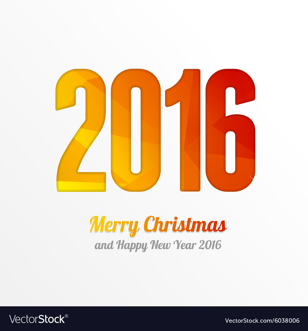 Happy new year 2016 colorful greeting card Vector Image