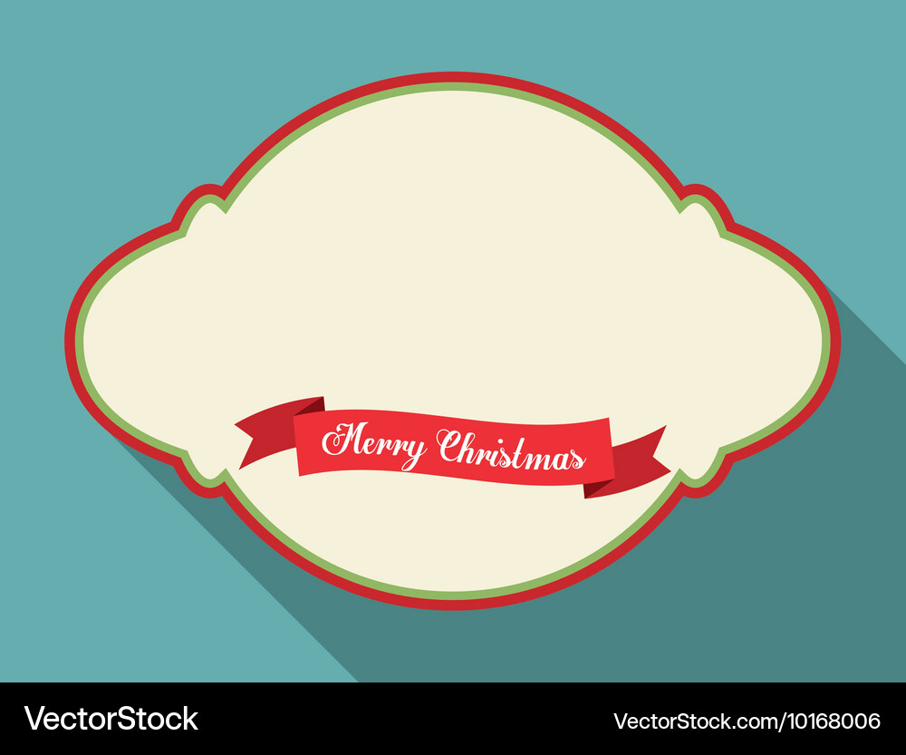Label with ribbon icon merry christmas design Vector Image