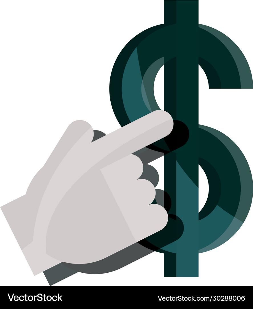 Payments online dollar money clicking flat icon Vector Image