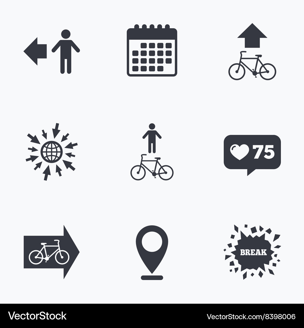 Pedestrian road icon bicycle path trail sign Vector Image