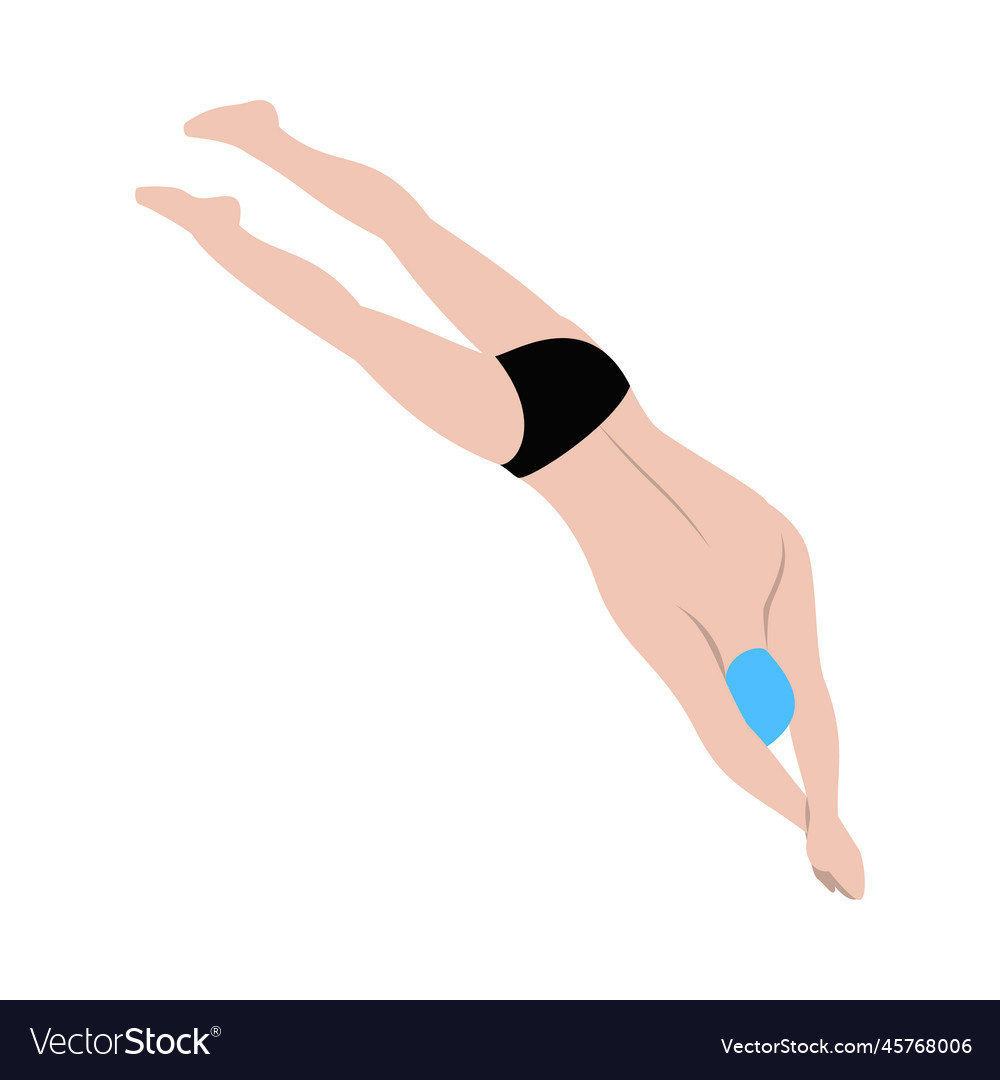 Pool jumping man composition Royalty Free Vector Image