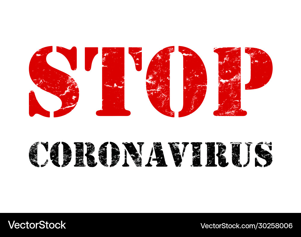 Red and black sign stop coronavirus isolated Vector Image