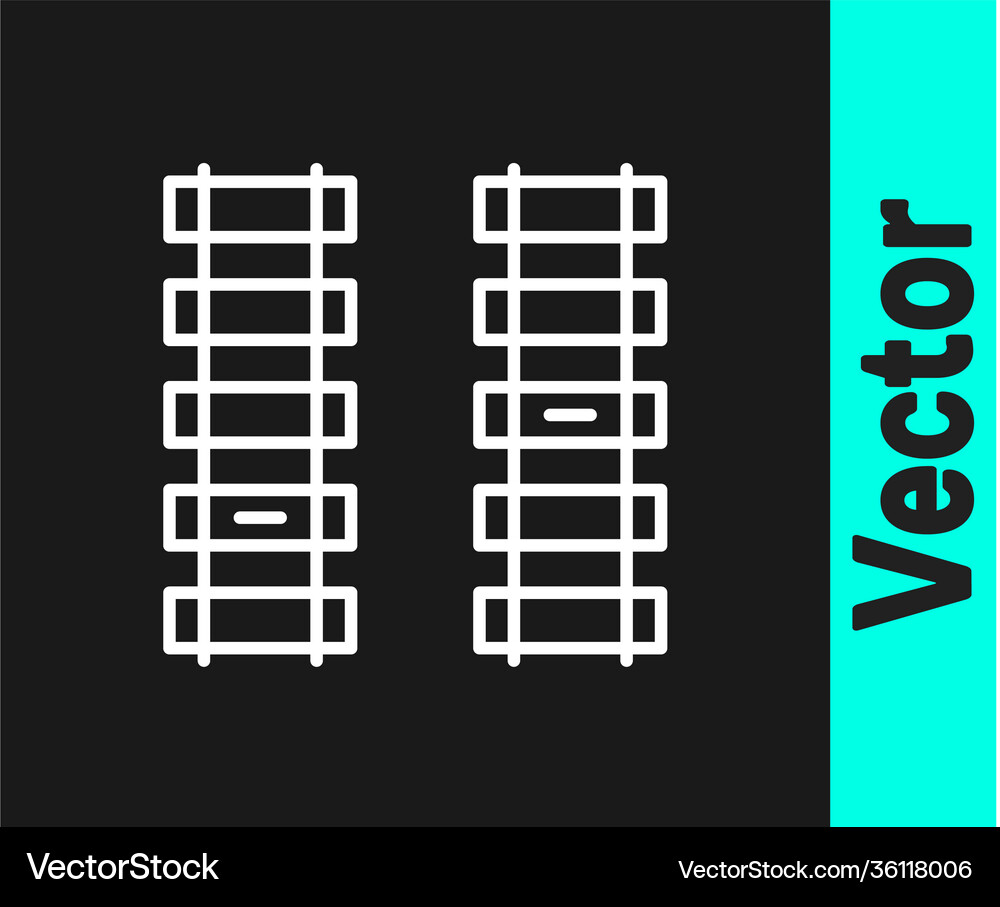 White line railway railroad track icon isolated Vector Image