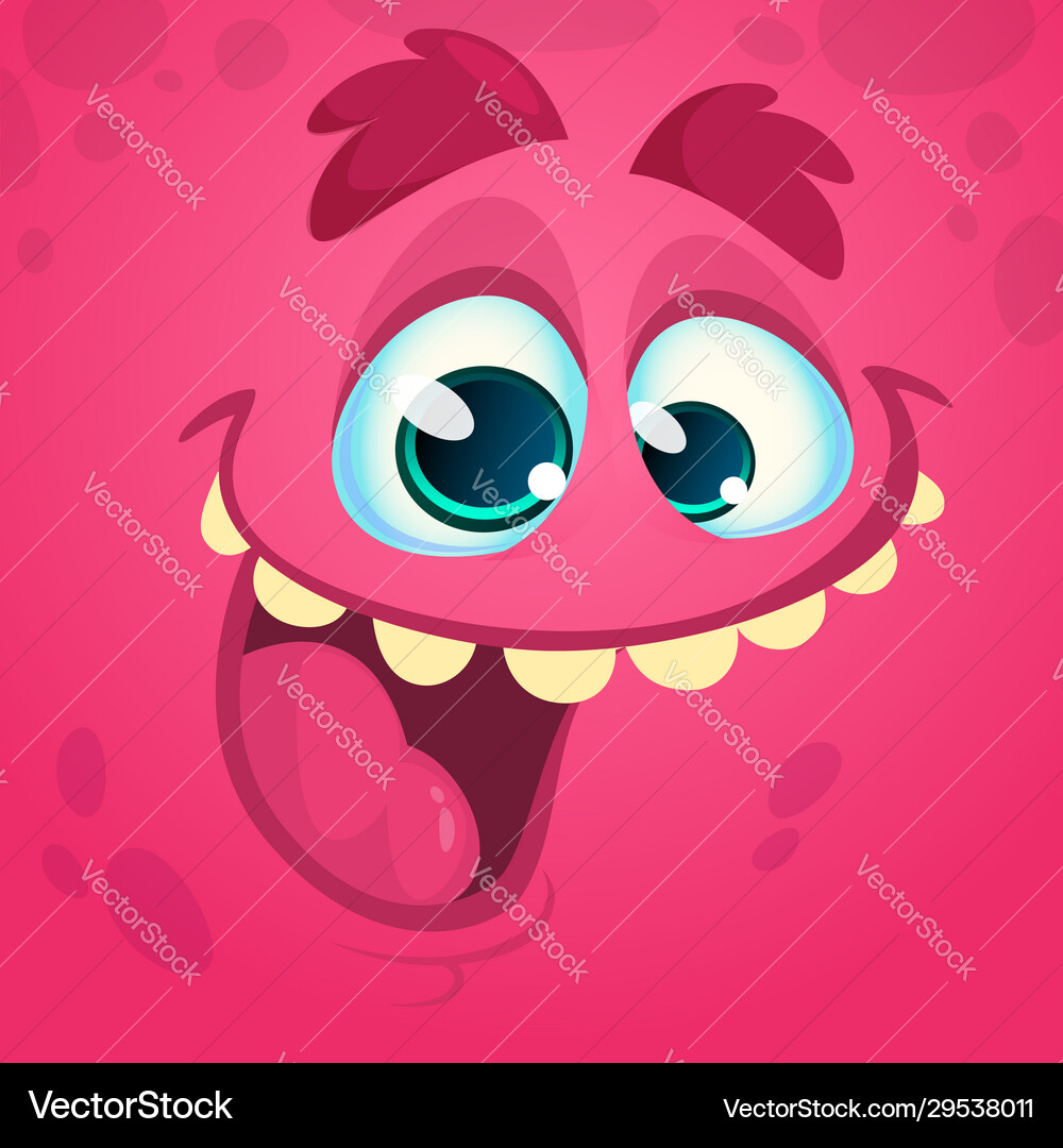 Alien face cartoon creature avatar stock design Vector Image