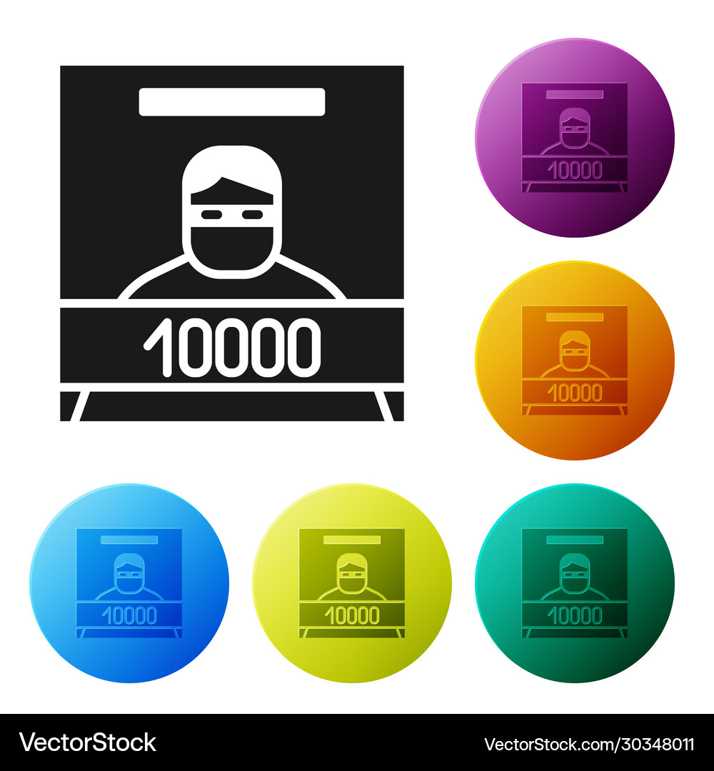 Black wanted poster icon isolated on white Vector Image
