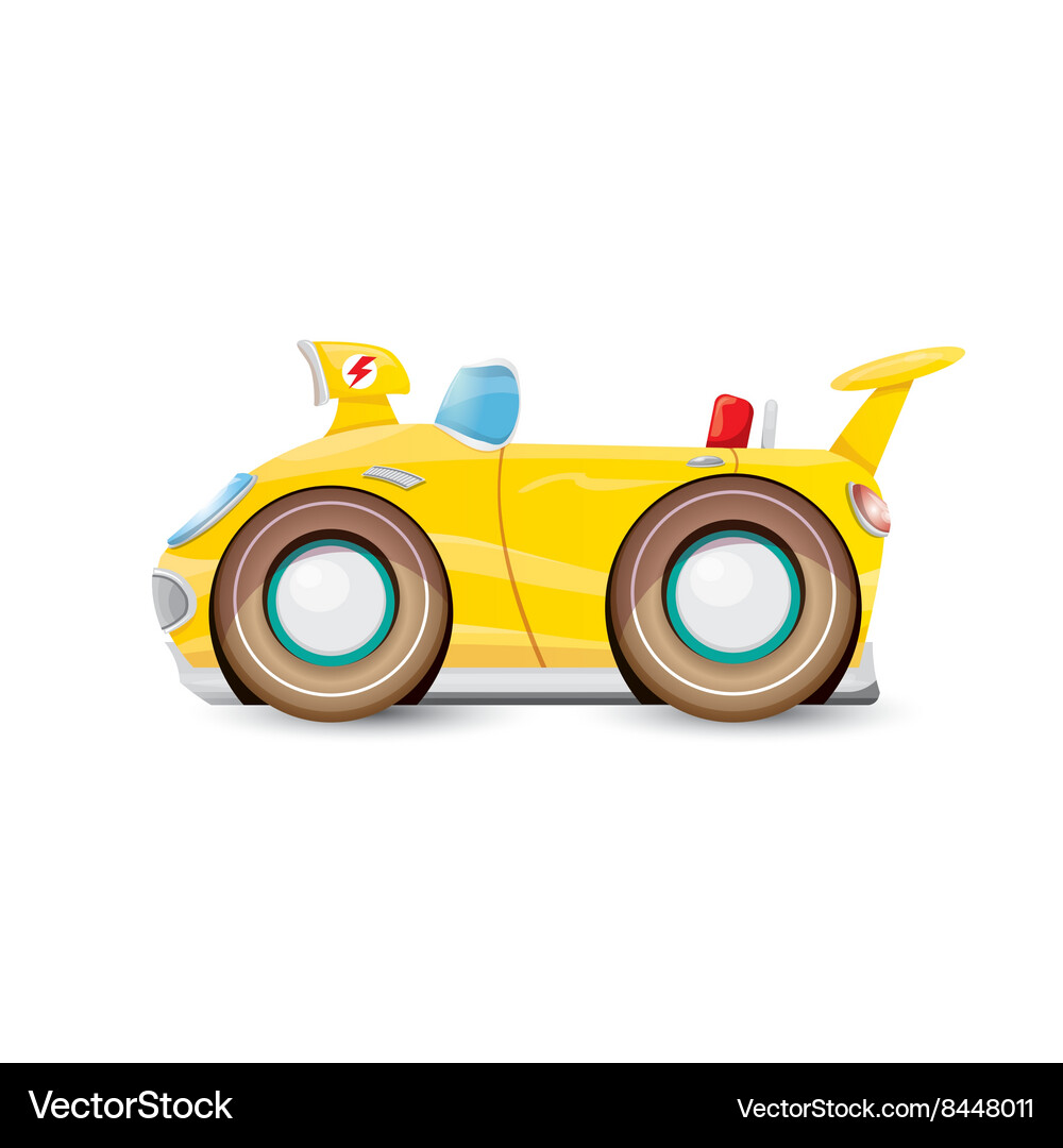 Cartoon orange car isolated on white Royalty Free Vector