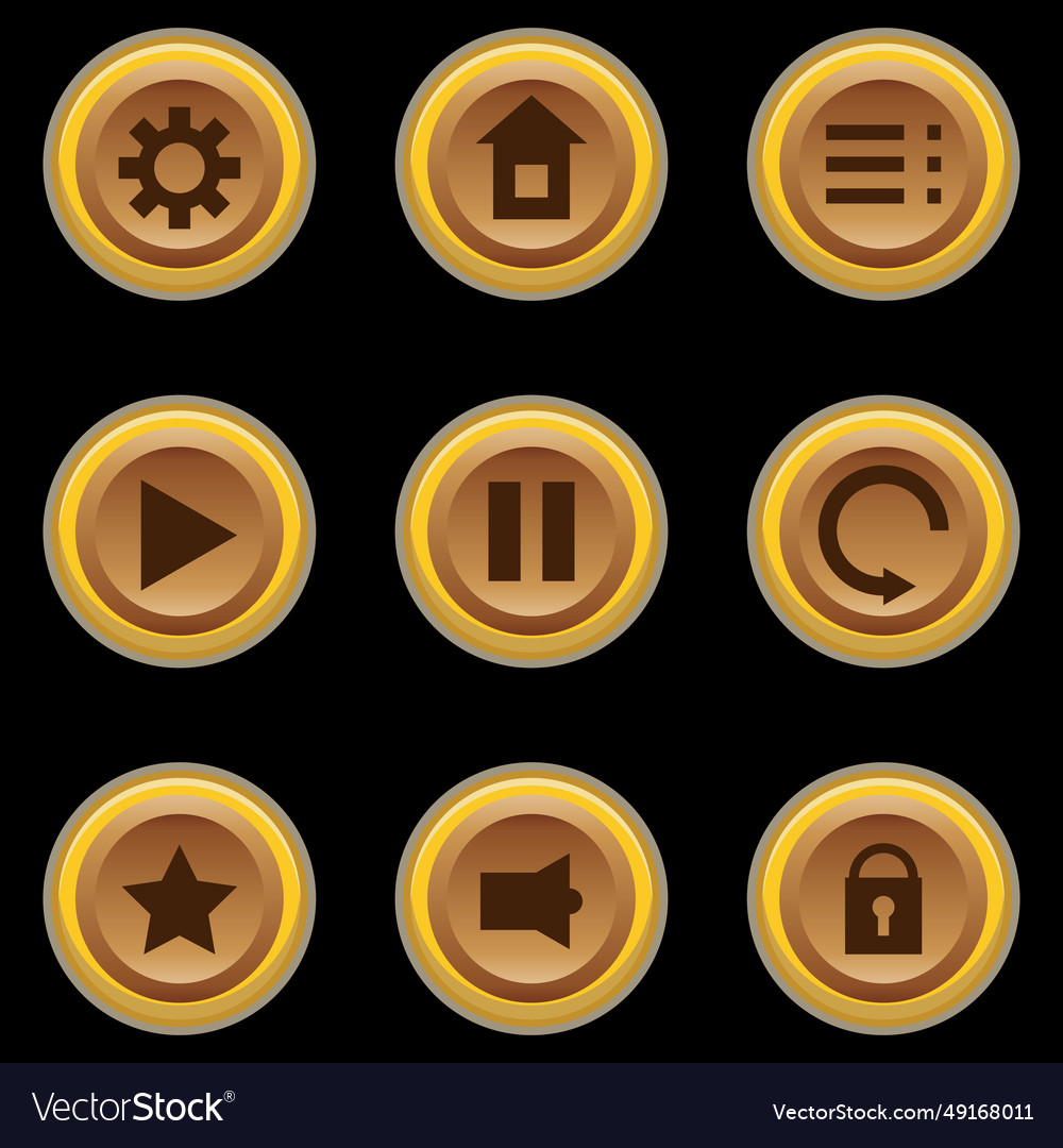 Circle game button pack Royalty Free Vector Image