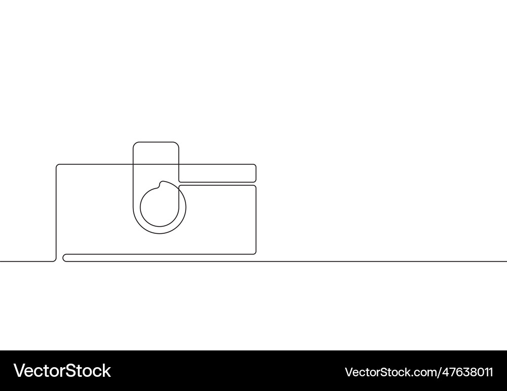 Continuous line drawing of photo camera Royalty Free Vector