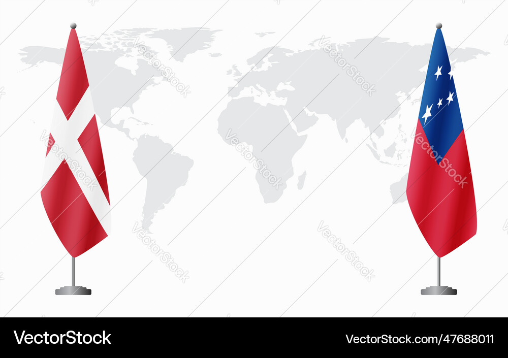 Denmark and samoa flags for official meeting Vector Image