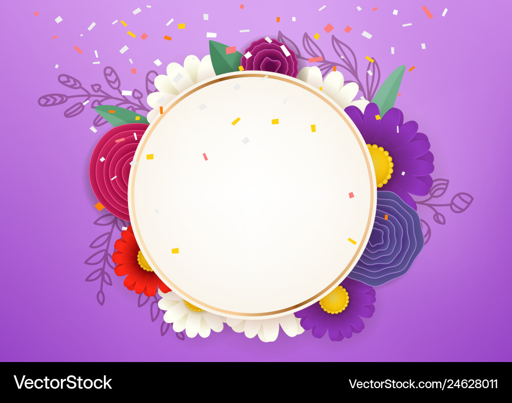 Empty circle frame sale concept photoreal layered Vector Image