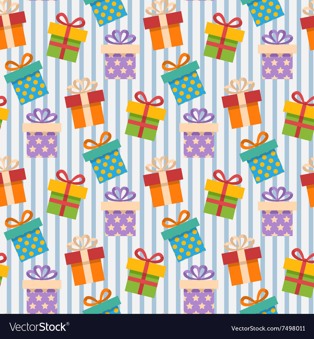Gift box pattern Royalty Free Vector Image - VectorStock