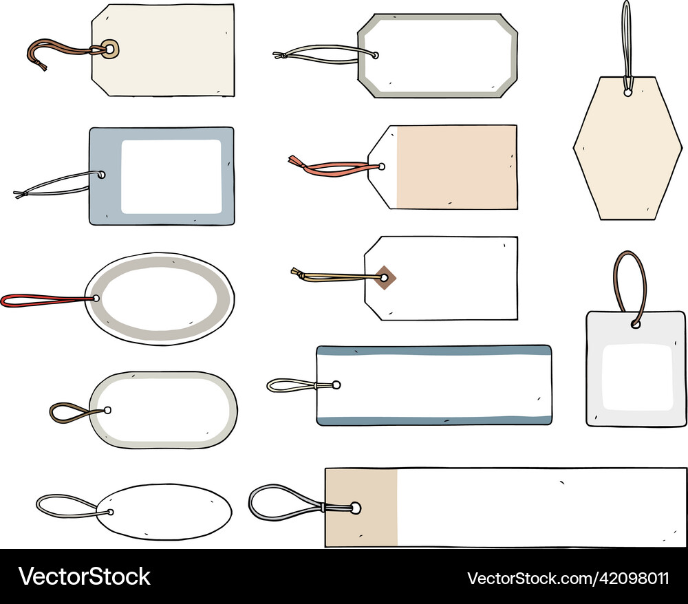 Hand drawn of blank paper label Royalty Free Vector Image
